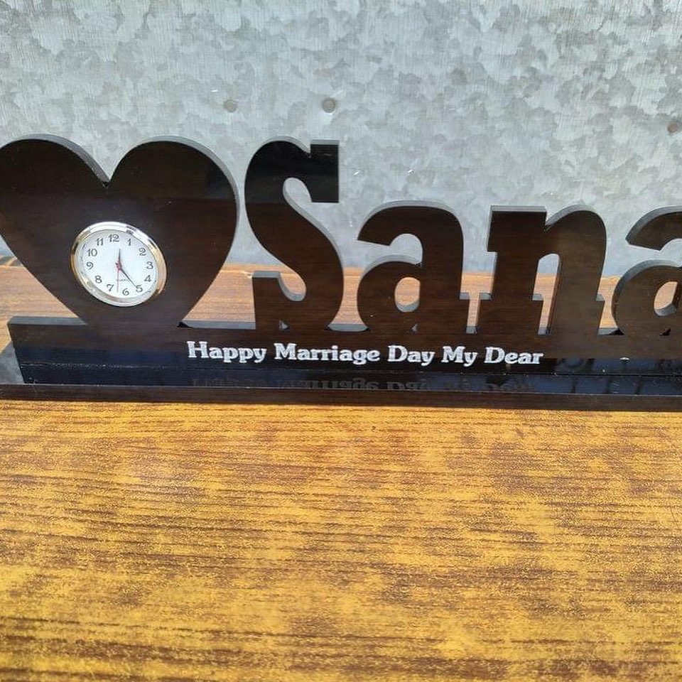 PERSONALIZED NAME CLOCK FRAME - Customize Gifts Lahore